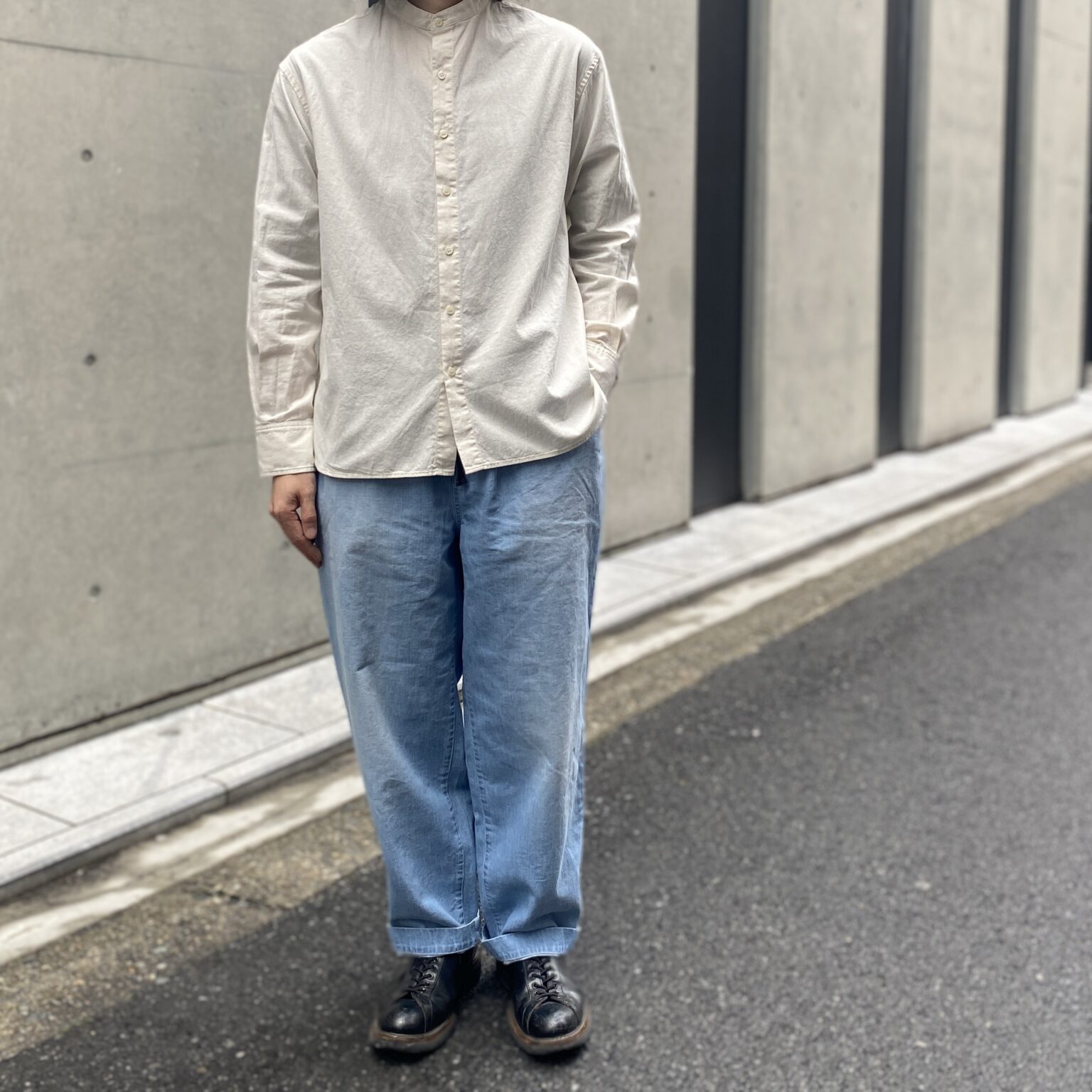 【H.UNIT】Denim easy pants (Used wash) Light Indigo | unstable | 公式オンラインショップ